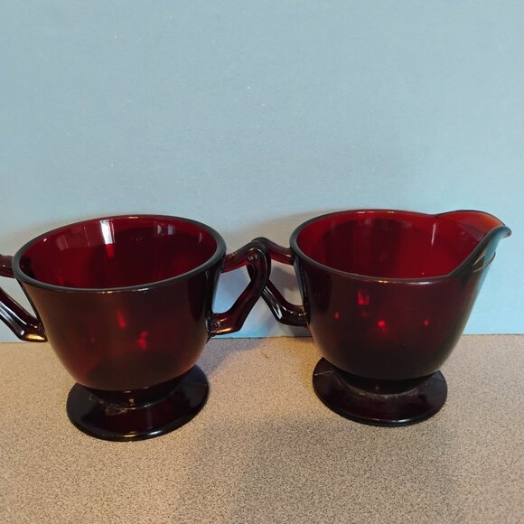 Anchor Hocking | Dining | Anchor Hocking Royal Ruby Red Vintage Sugar ...